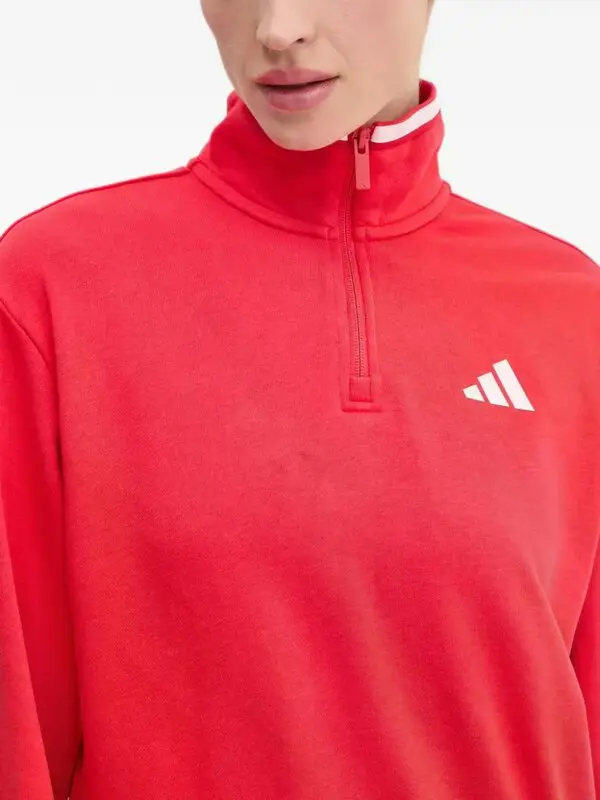 Adidas Logo Print Quarter-zip Sweater