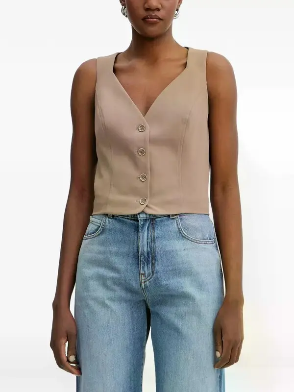 Guess Sleeveless Button-up Vest