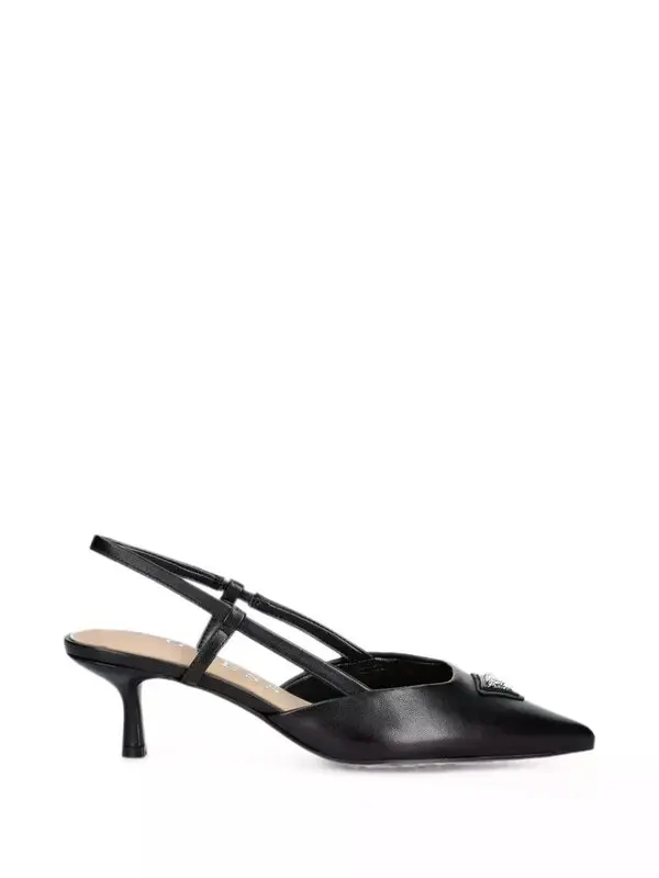 Guess Logo Plaque Slingback Pumps - Black