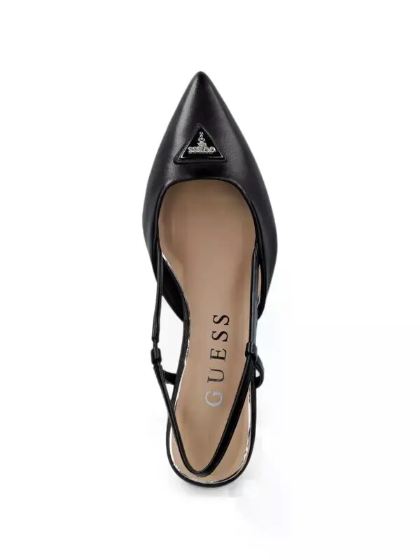 Guess Logo Plaque Slingback Pumps - Black