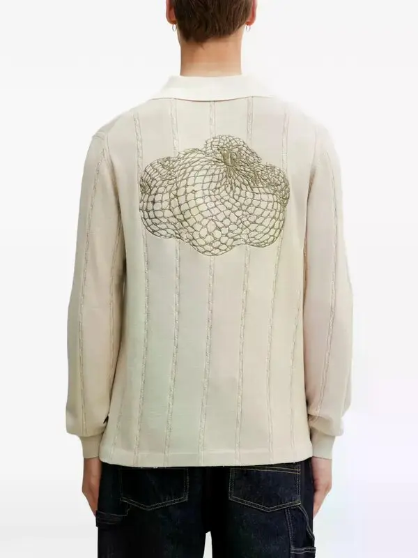 Filling Pieces Cable Knit Embroidered Long Sleeve Sweatshirt