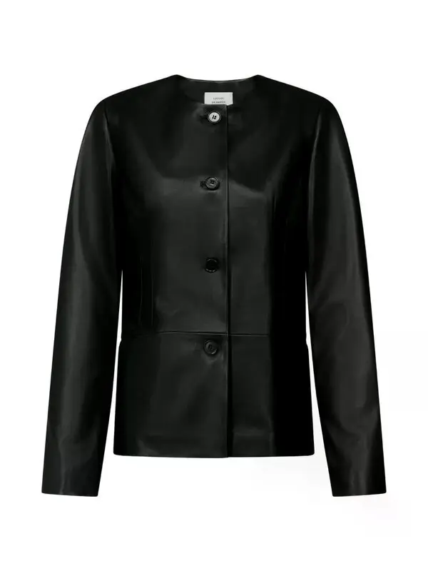 Loulou De Saison Lambskin Collarless Jacket - Black