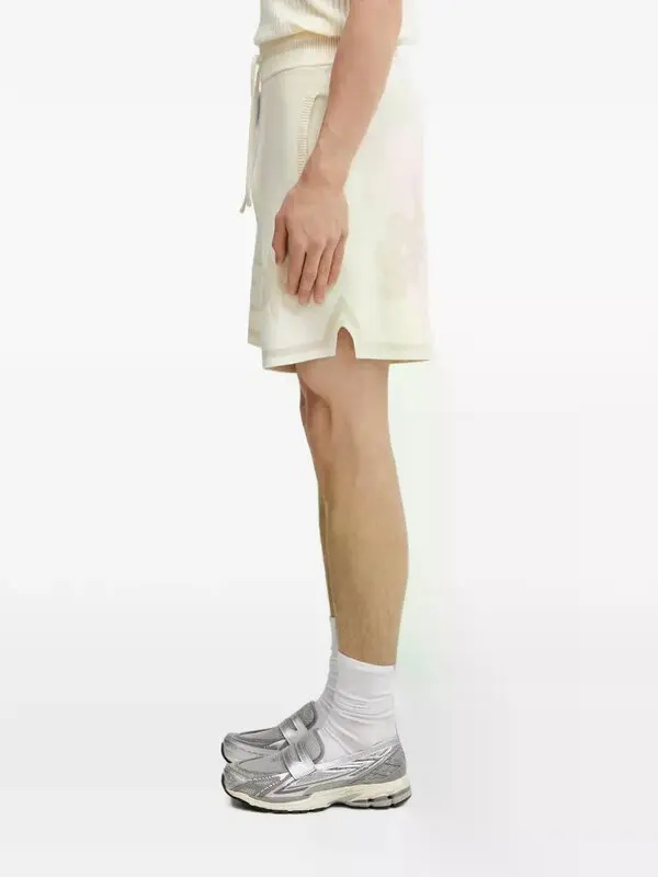 Filling Pieces Breaking Bread Intarsia-knit Drawstring Shorts