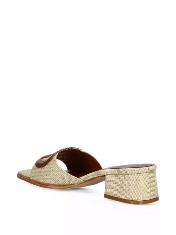 Guess Cerinna Logo Plaque Woven Block Heel Sandals