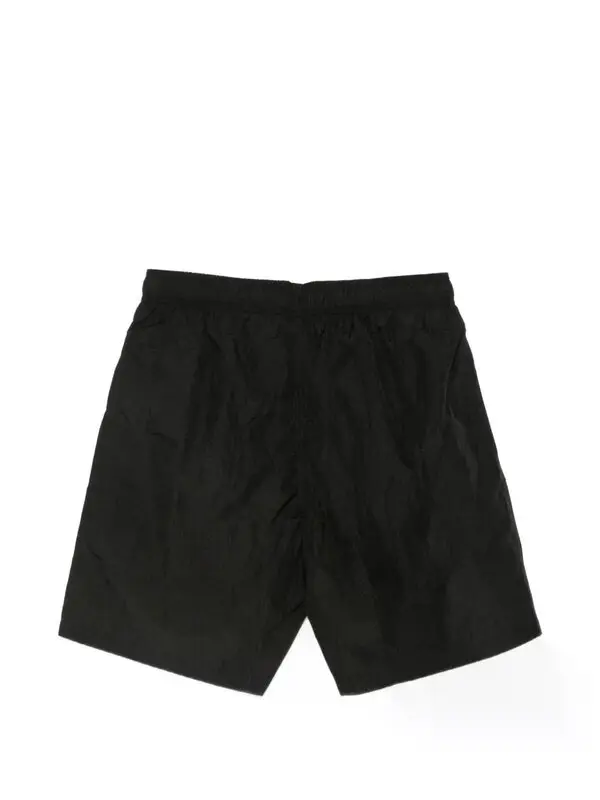 Emporio Armani Logo Embroidered Drawstring Swim Shorts - Black