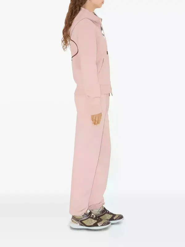Burberry Embroidered Cotton Jogging Pants