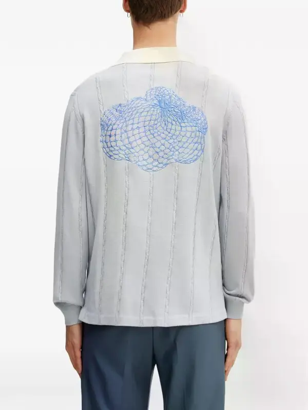 Filling Pieces Cable Knit Embroidered Sweatshirt