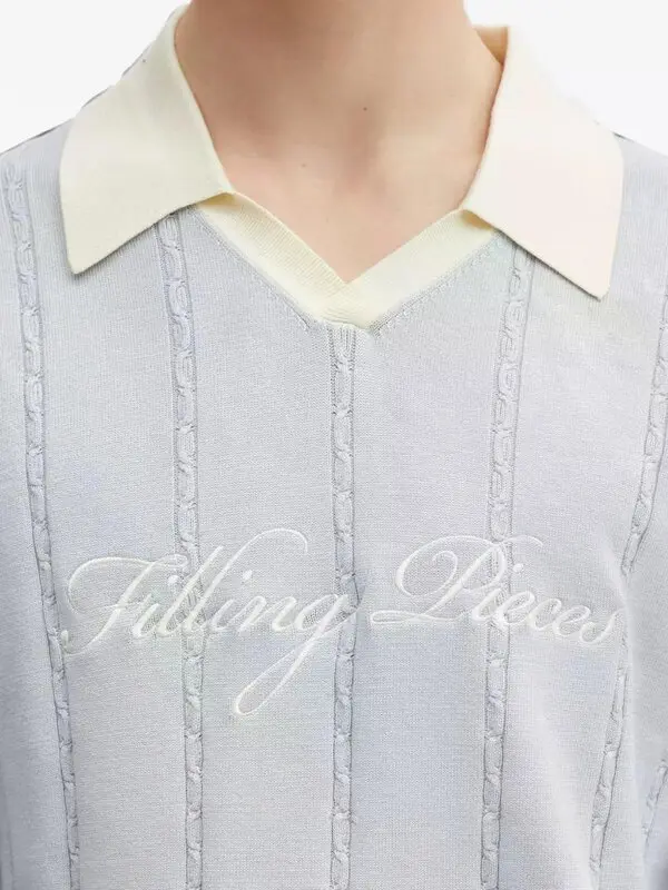 Filling Pieces Cable Knit Embroidered Sweatshirt