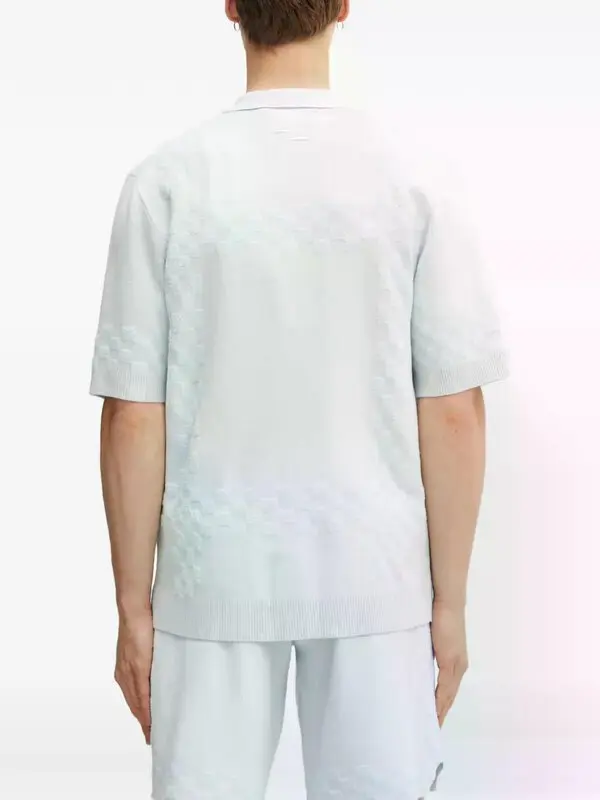 Filling Pieces Resort Checkered-knit Short-sleeve Shirt