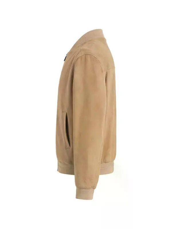 Pal Zileri Leather Bomber Jacket