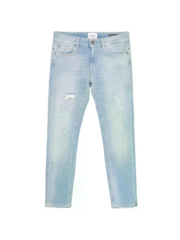 DONDUP Light Wash Distressed Denim Jeans
