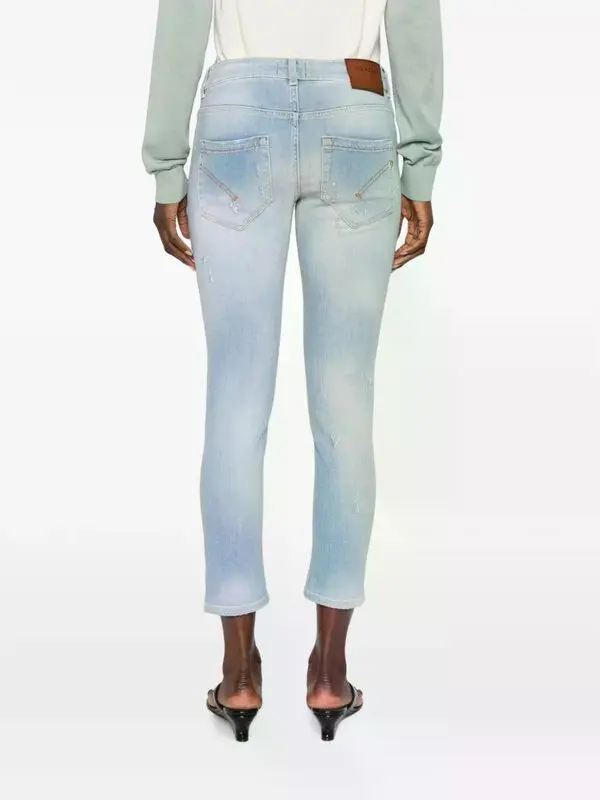 DONDUP Light Wash Distressed Denim Jeans