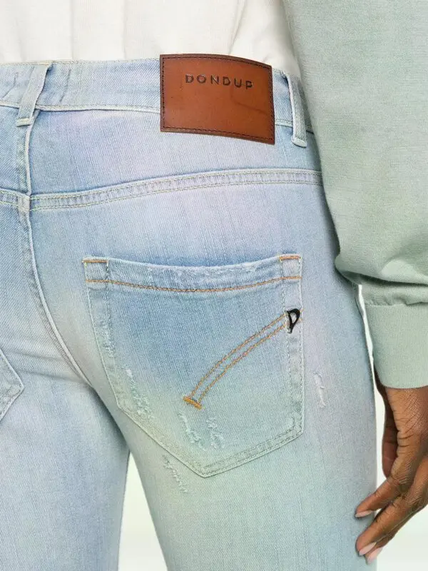 DONDUP Light Wash Distressed Denim Jeans