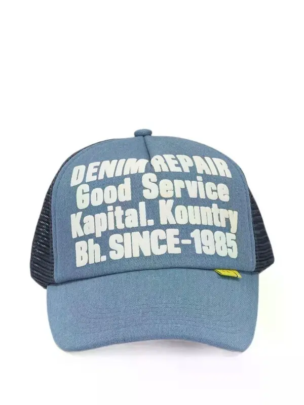 Kapital Logo Print Trucker Cap - Blue