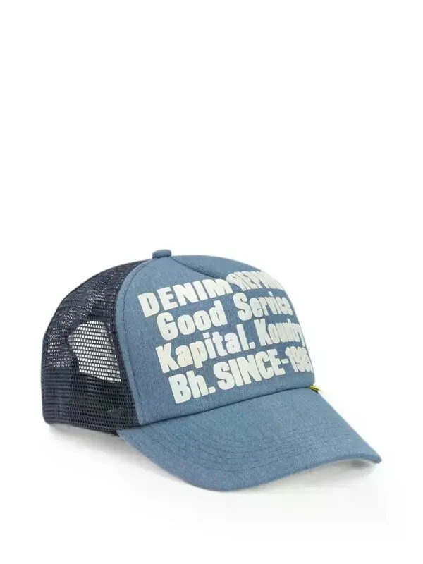 Kapital Logo Print Trucker Cap - Blue