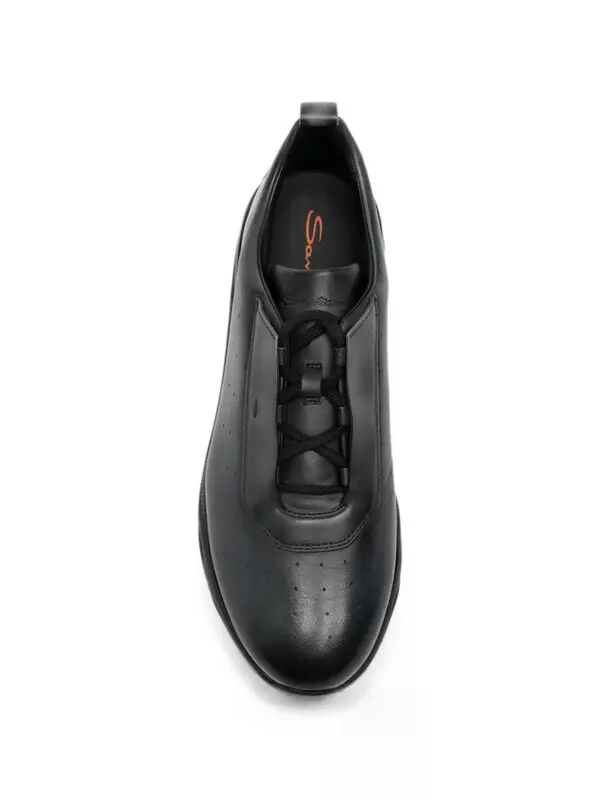 Santoni Perforated Detail Lace-up Sneakers - Black