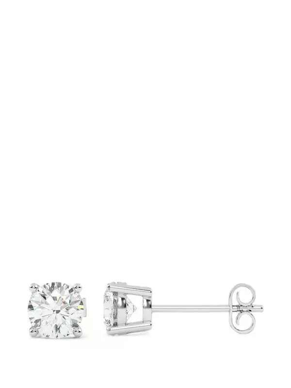 Diamond Essentials Lab-grown Diamond Solitaire Stud Earrings - Silver