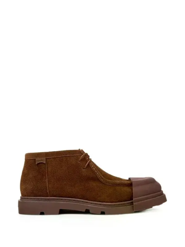 Camper Suede Lace-up Ankle Boots With Lug Sole