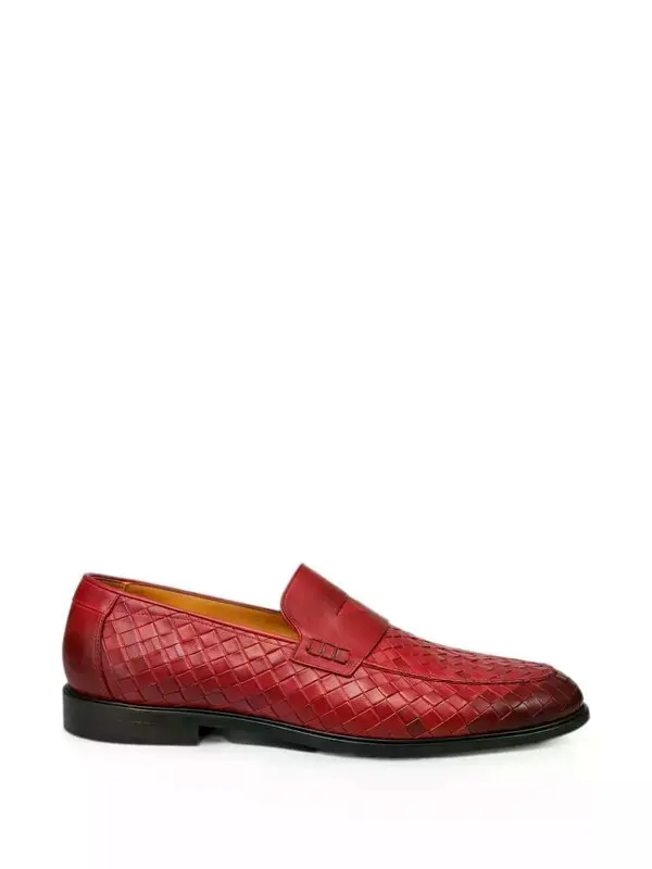 DOUCAL'S Woven Design Leather Loafers