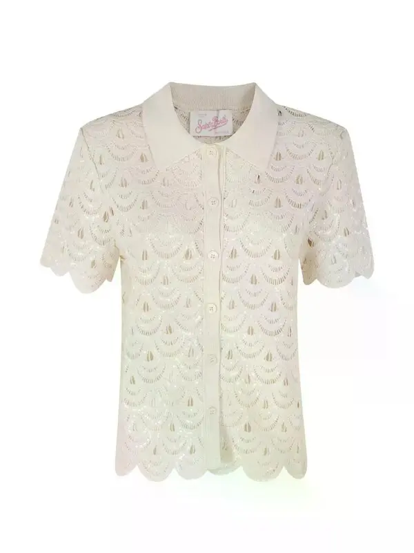MC2 SAINT BARTH Crochet Knit Shirt - Neutrals