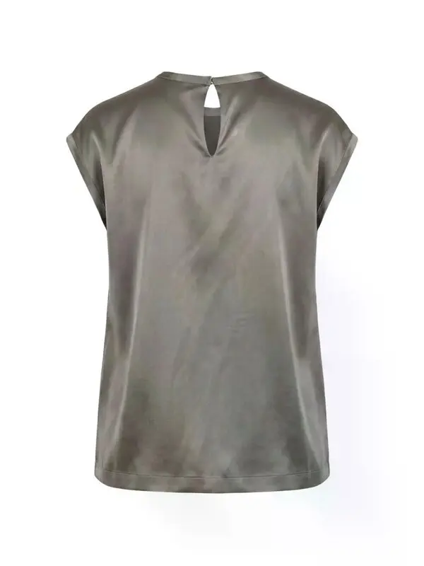 Brunello Cucinelli Monili Chain Embellished Silk Top