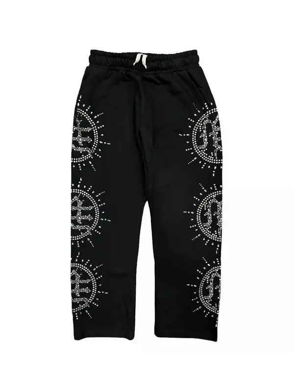 Mixed Emotion Rhinestone-embellishment Track Pants