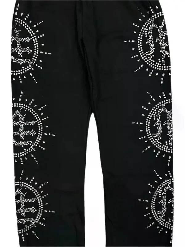 Mixed Emotion Rhinestone-embellishment Track Pants