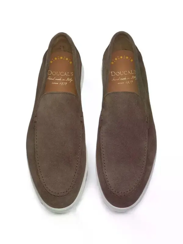 DOUCAL'S Suede Slip-on Loafers - Brown