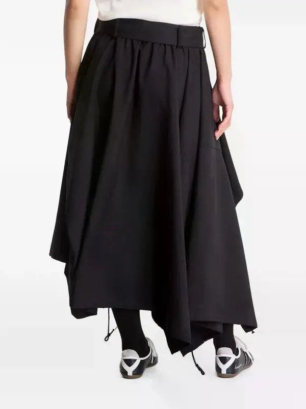 Y3 Sport Uniform Asymmetric Hem Midi Skirt