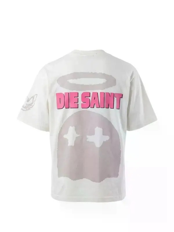B WOOD Puff-print Graphic T-shirt