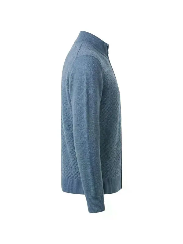 TOMBOLINI Zip-up Cardigan With Diamond Texture