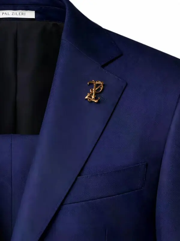 Pal Zileri Logo-plaque Wool Blazer - Blue