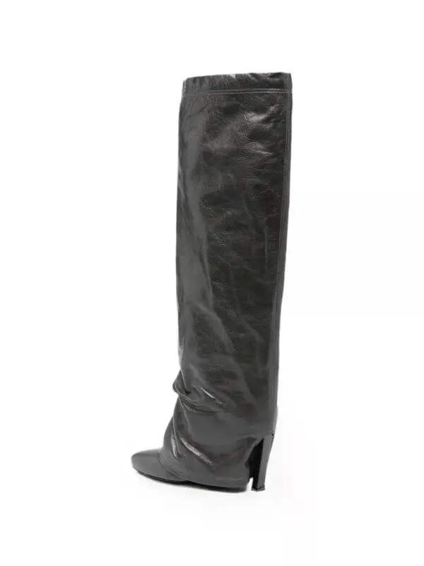 Attico Grained Knee-high Boots - Grey