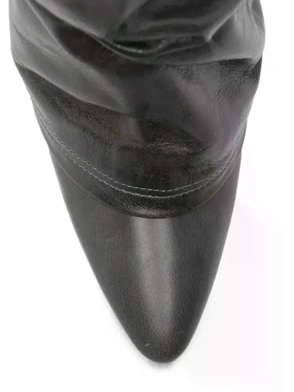 Attico Grained Knee-high Boots - Grey