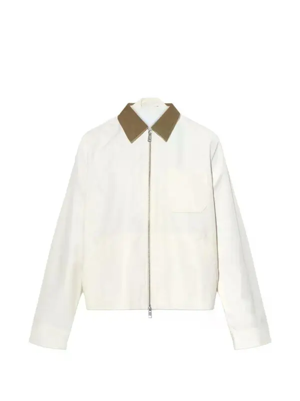 SAMSOE SAMSOE Corduroy-collar Zip-up Jacket - Neutrals