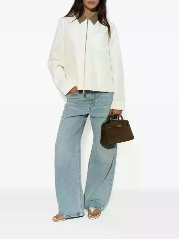 SAMSOE SAMSOE Corduroy-collar Zip-up Jacket - Neutrals