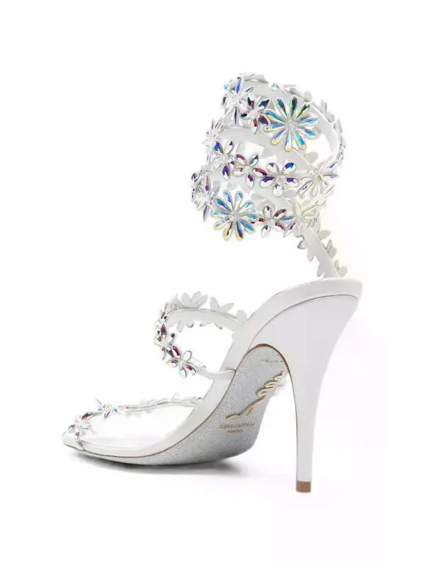Rene Caovilla Eva Floral-embellished Stiletto Sandals