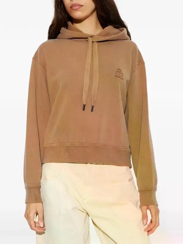 MARANT ETOILE Salmy Embroidered Logo Hoodie - Brown