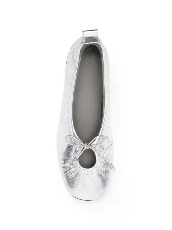 ALOHAS Rosalind Shimmer-finish Leather Ballet Flats - Silver