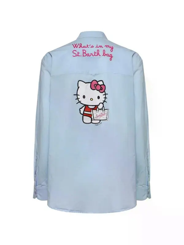 MC2 SAINT BARTH Brigitte Poplin Shirt With Hello Kitty Embroidery - Blue