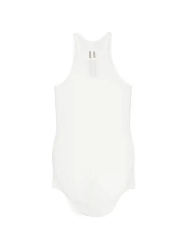 Rick Owens Ribbed Racer Back Top With Curved Hem