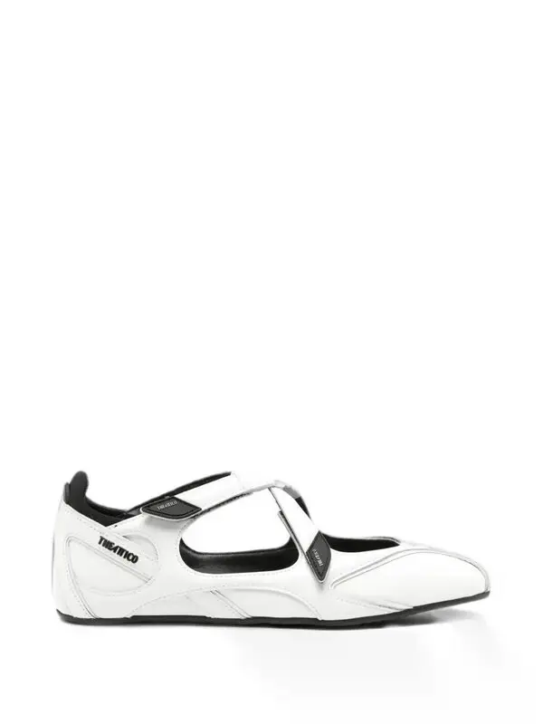 Attico Floor01 Touch-strap Ballet Flats - White