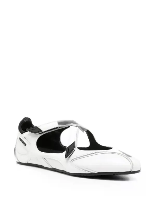Attico Floor01 Touch-strap Ballet Flats - White