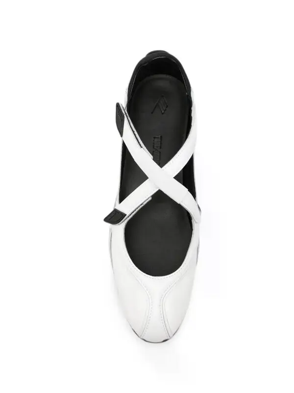 Attico Floor01 Touch-strap Ballet Flats - White