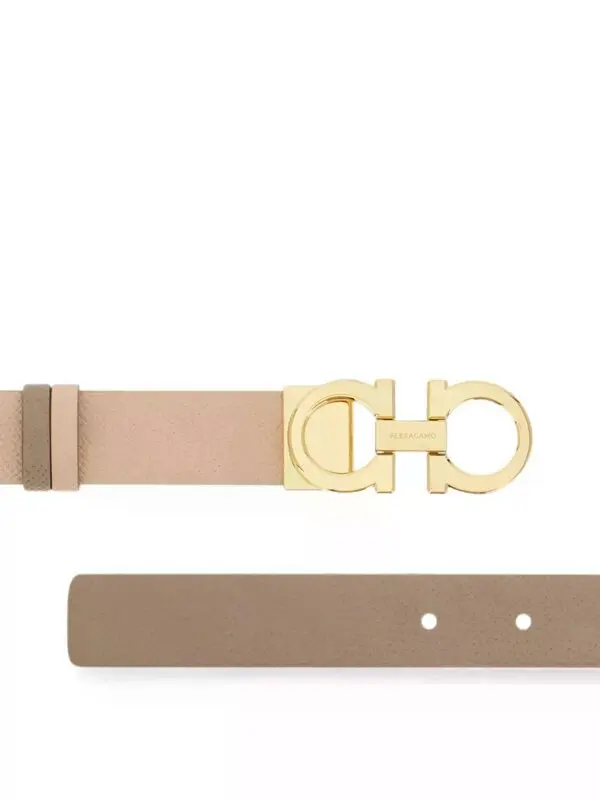 FERRAGAMO Gancini Reversible And Adjustable Belt - Neutrals