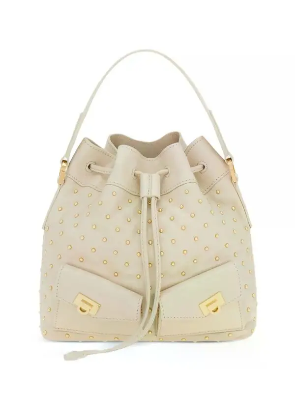 FERRAGAMO Studded Multipocket Mini Bucket Bag - Neutrals