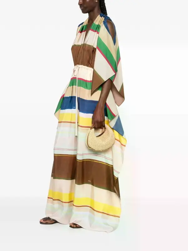 Fendi Striped Draped Jumpsuit - Neutrals