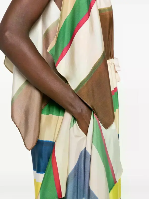 Fendi Striped Draped Jumpsuit