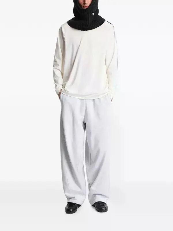 Y3 Crew Neck T-shirt With Gradient Sleeve Detail