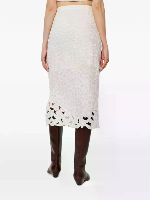 Isabel Marant Étoile Floral Embroidered Ramie Skirt - Neutrals